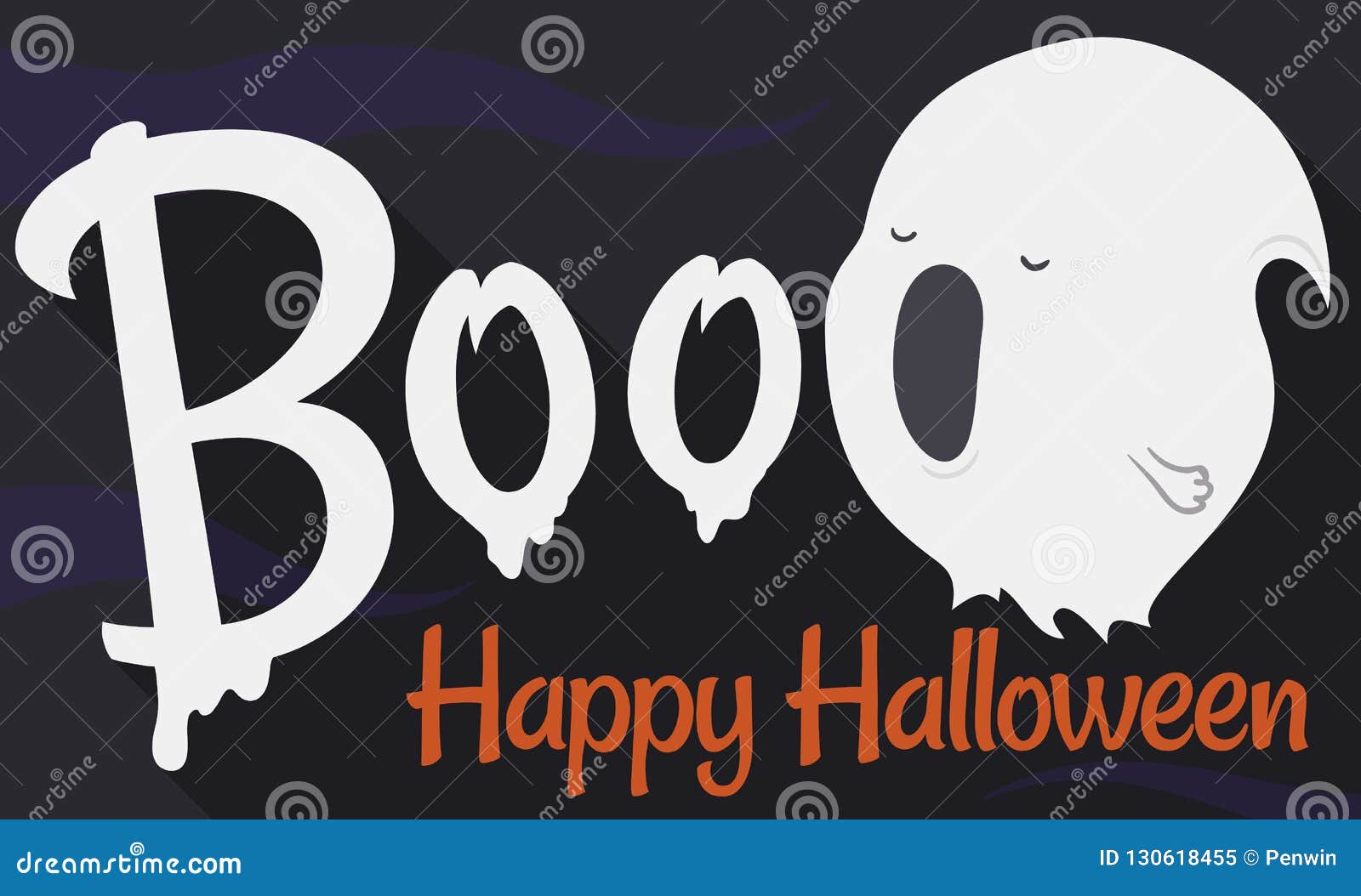 Fantasma Que Lo Grita Boo Scare during Halloween, Ejemplo Del Vector ...