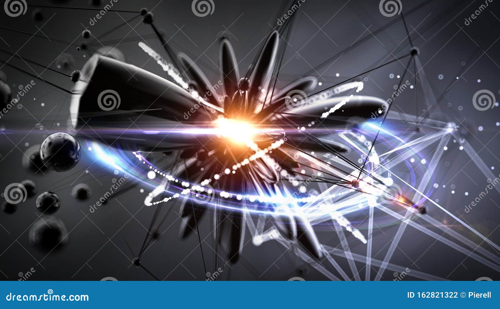 Fantastic, Abstract, Black, Space Background. 3d Illustration, 3d ...