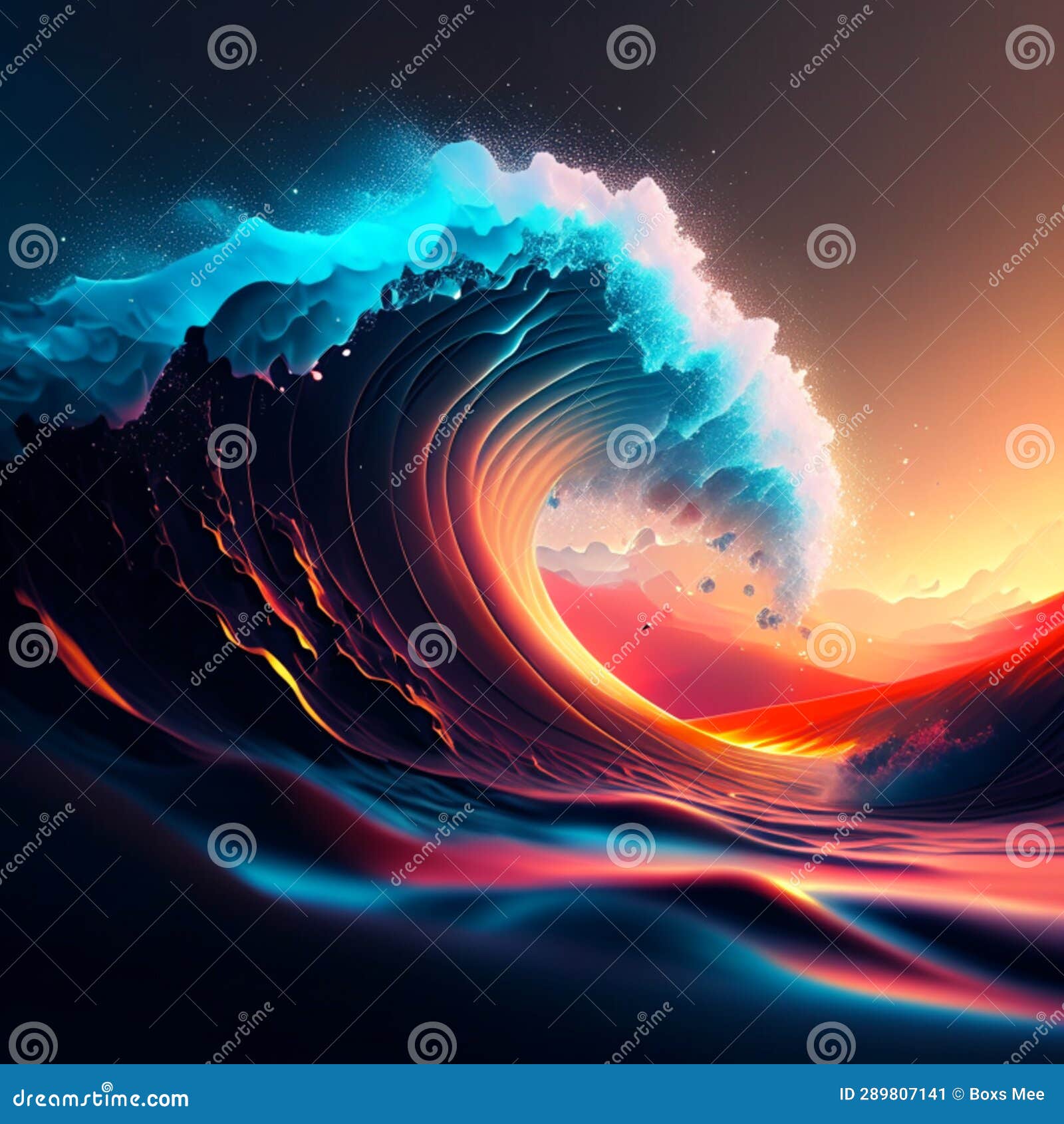 Fantastic Abstract Wave Background 3d Rendering 3d Illustration Stock