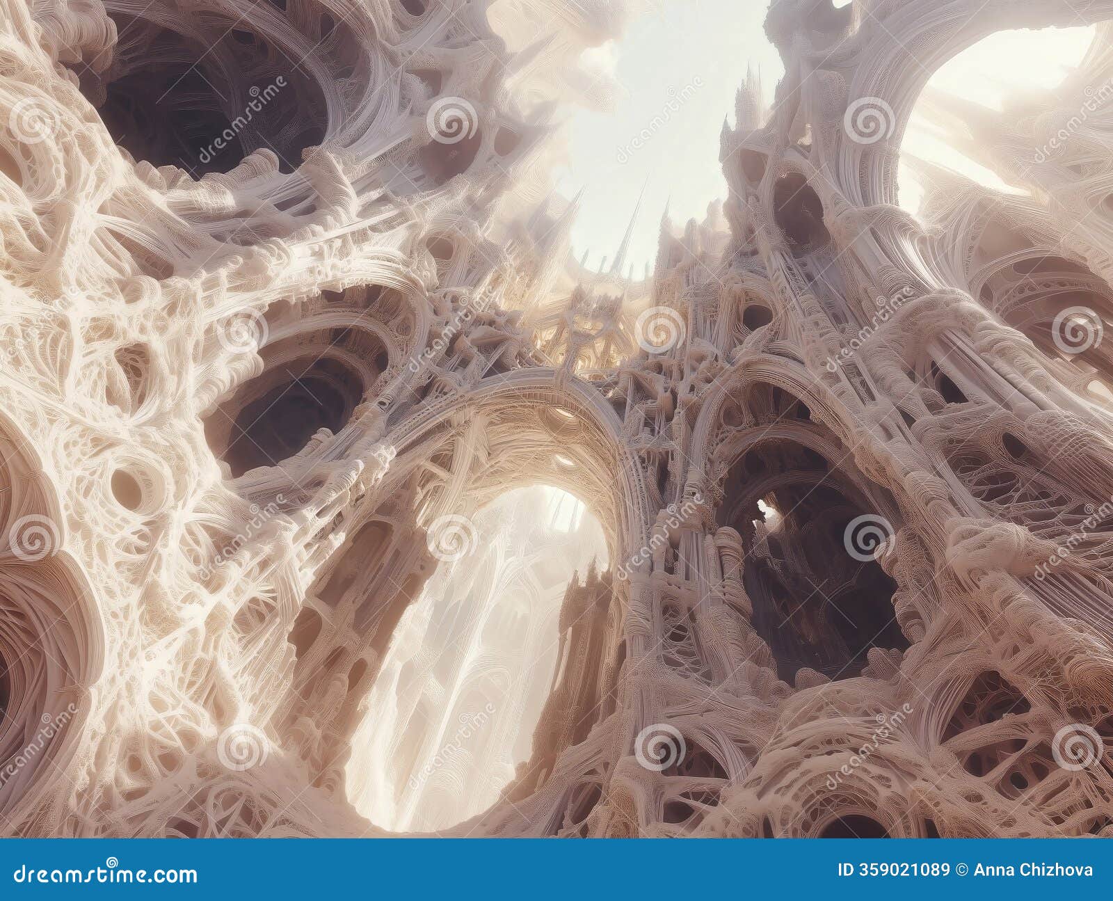 Fantastic Architecture of Light. Stock Illustration - Illustration of ...