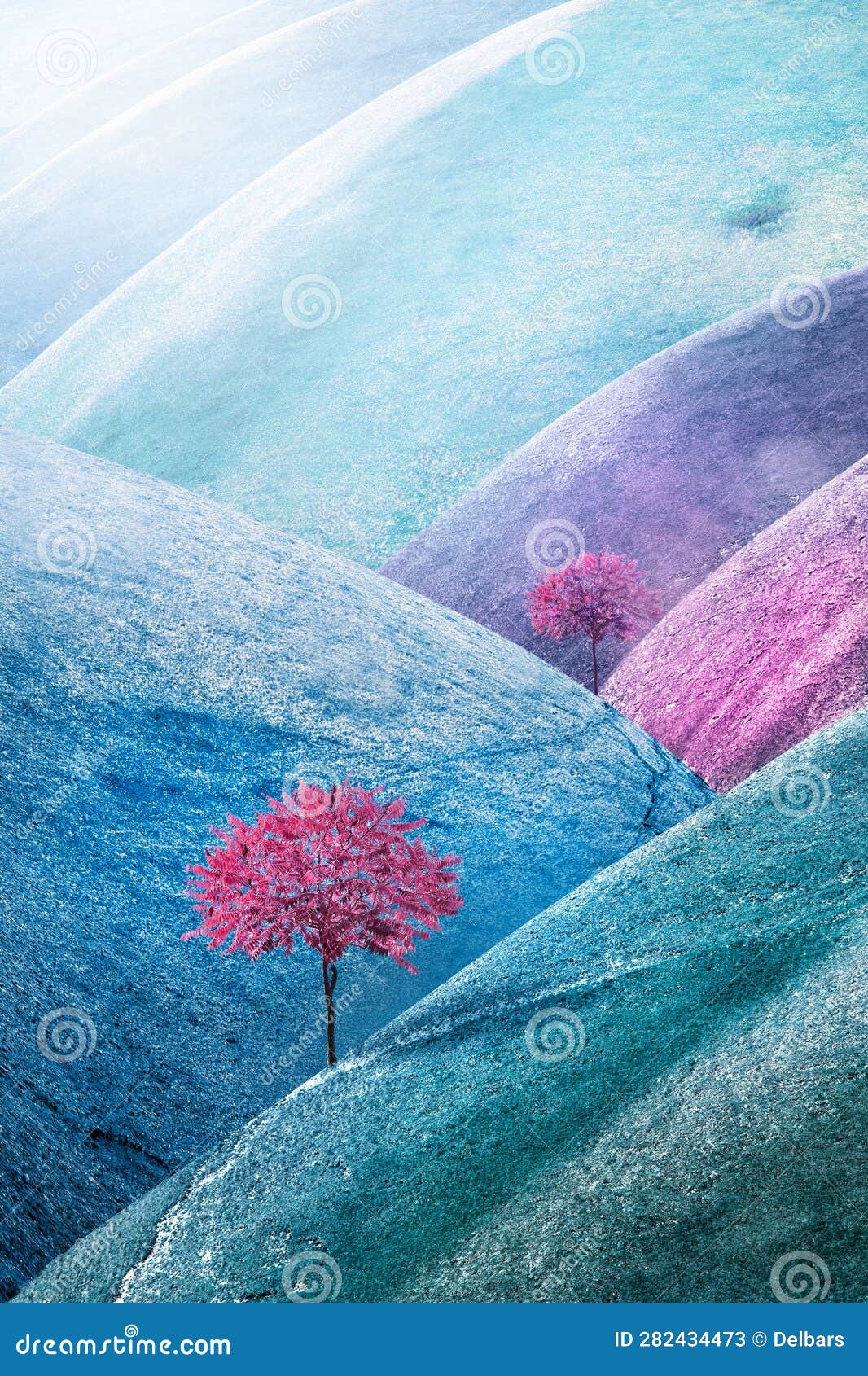 Fantastic Autumn Landscape in Purple and Blue Tones. Stock Image ...