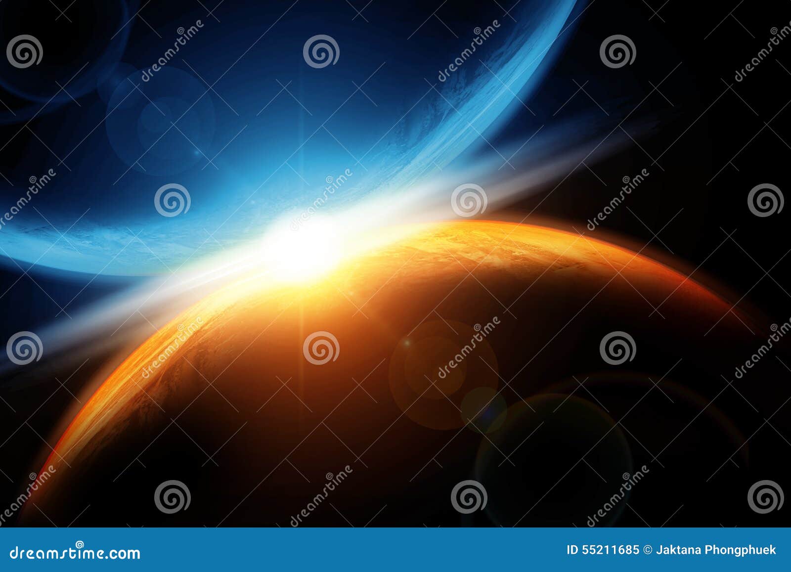 Asteroid Impact, End Of World, Judgment Day. Group Of Burning Exploding ...