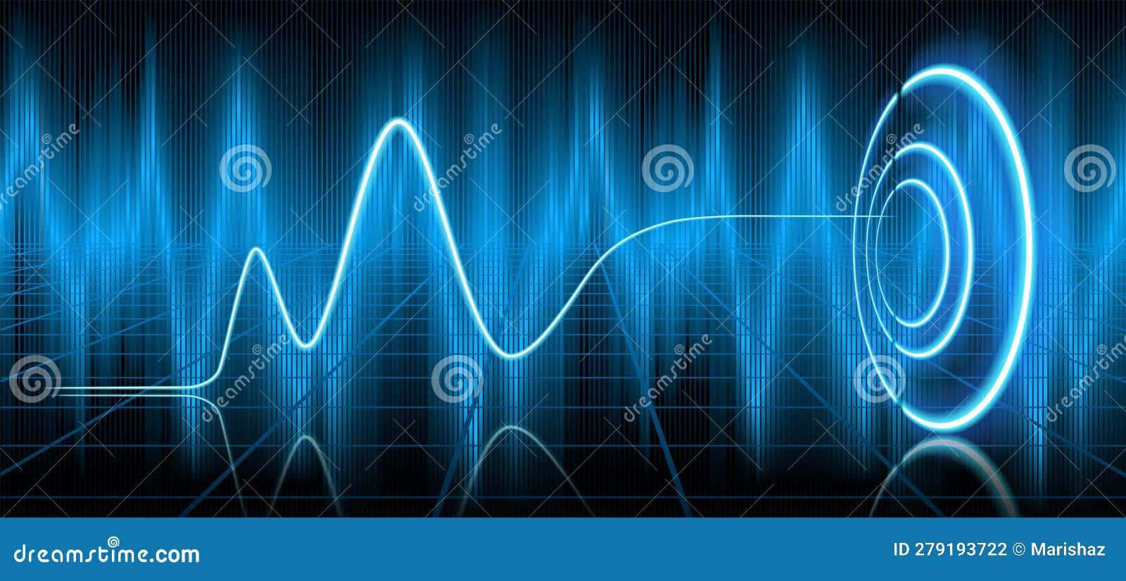 Fantastic Background with Neon Graph and Space Portal into Another ...