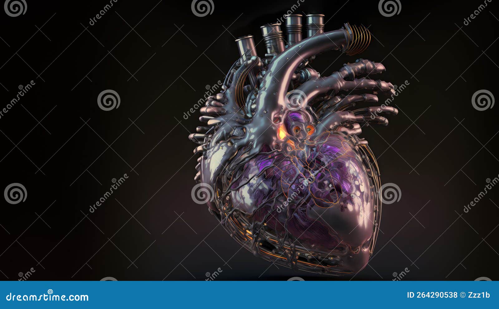 Fantastic Bionic Heart Concept, Neural Network Generated Art Stock ...