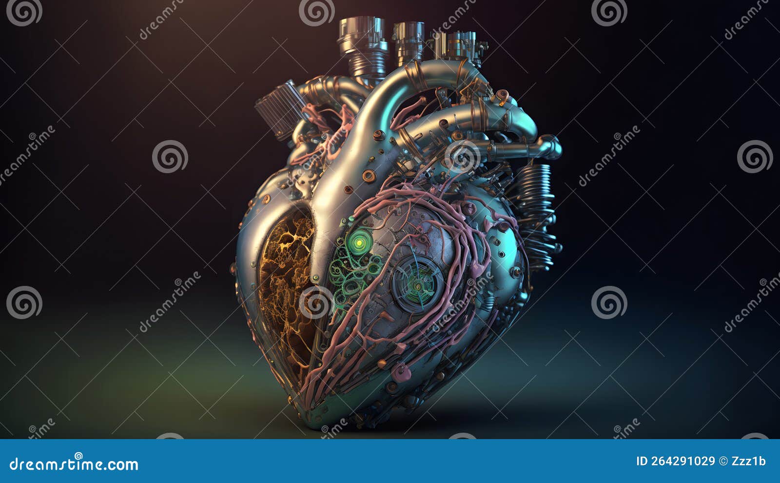 Fantastic Bionic Heart Concept, Neural Network Generated Art Stock ...