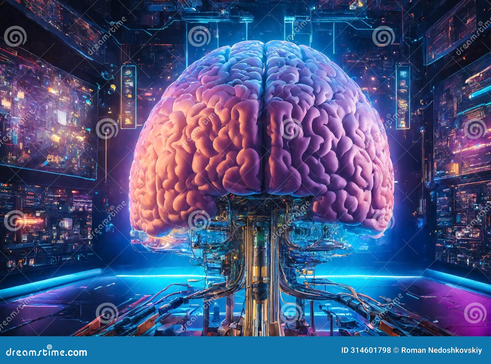 Fantastic Brain Shaped Chip on the Computer Motherboard Stock ...