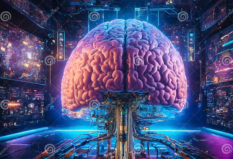 Fantastic Brain Shaped Chip on the Computer Motherboard Stock ...