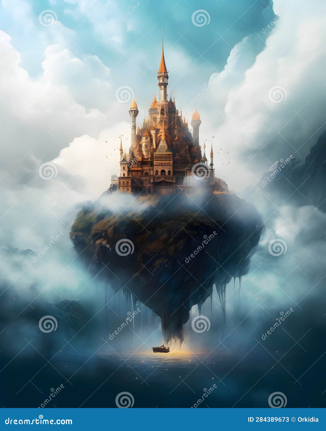 A Fantastic Castle Floating in the Air - Magic Fantasy Design ...