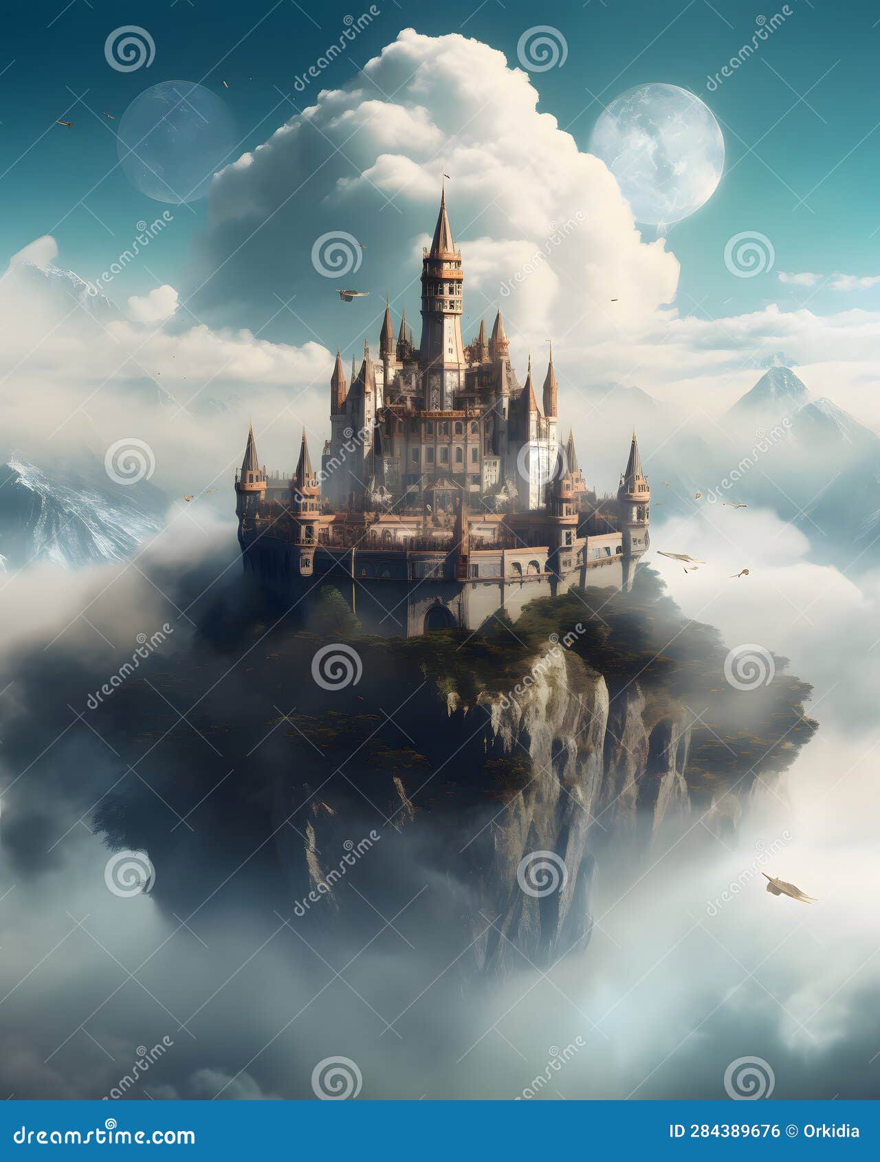 A Fantastic Castle Floating in the Air - Magic Fantasy Design ...