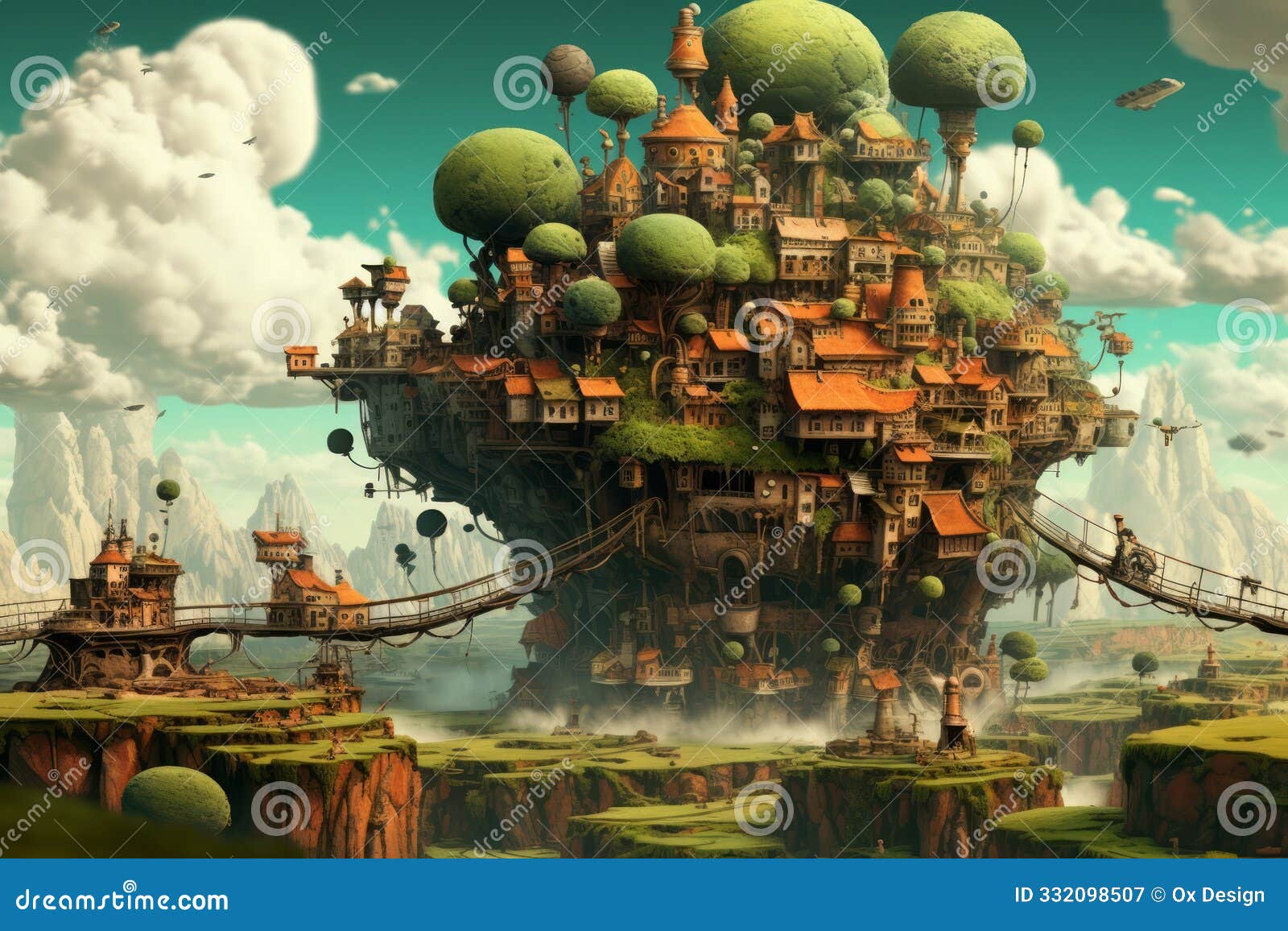 Fantastic Castles. Castle on Another Planet Illustration. Fantastic ...