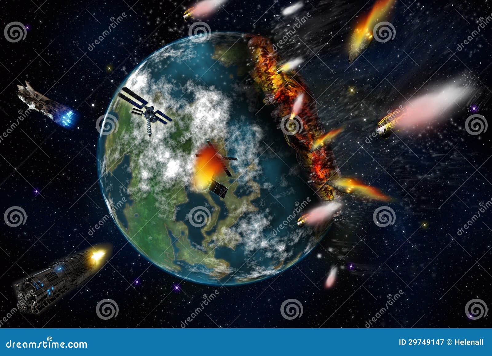 Natural Disaster End of the Planet Stock Illustration - Illustration of ...