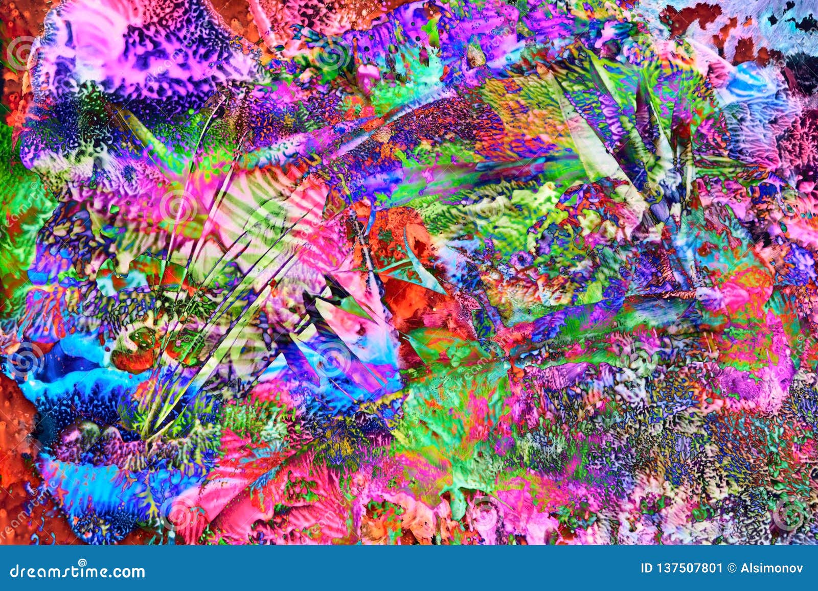 Fantastic, Colorful Creative Handmade Painted Abstract Background Stock ...