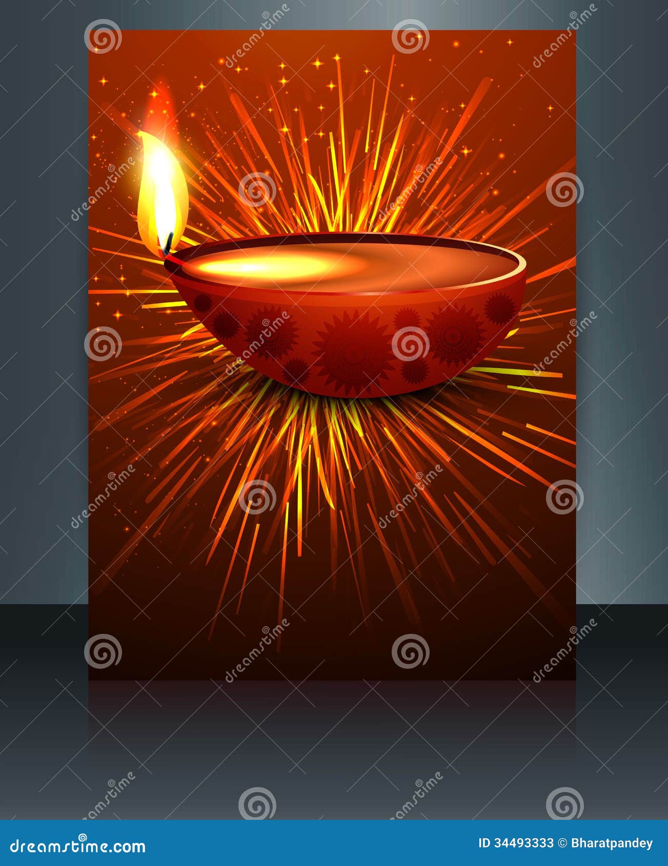 Fantastic Colorful Diwali Diya Template Stock Illustration ...