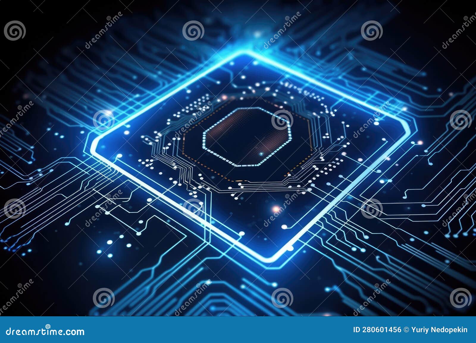 Fantastic CPU of the Future Background. Generative AI Stock ...