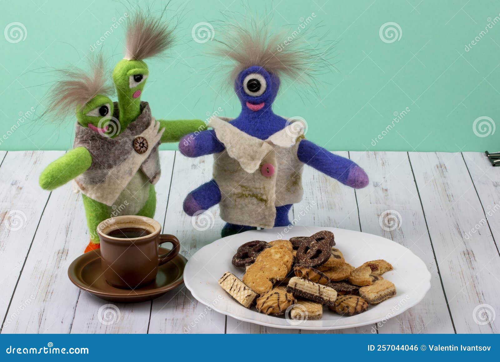 Fantastic Creature Soft Toy Made of Natural Wool Stock Photo - Image of ...