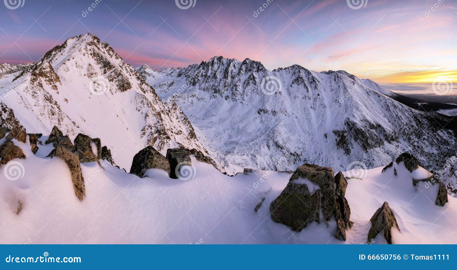 Fantastic Evening Winter Landscape. Colorful Overcast Sky Stock Photo ...