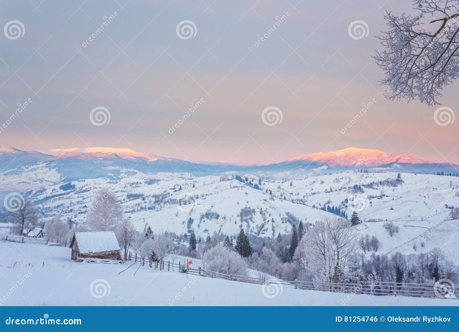 Fantastic Evening Winter Landscape Stock Photo - Image of fairytale ...