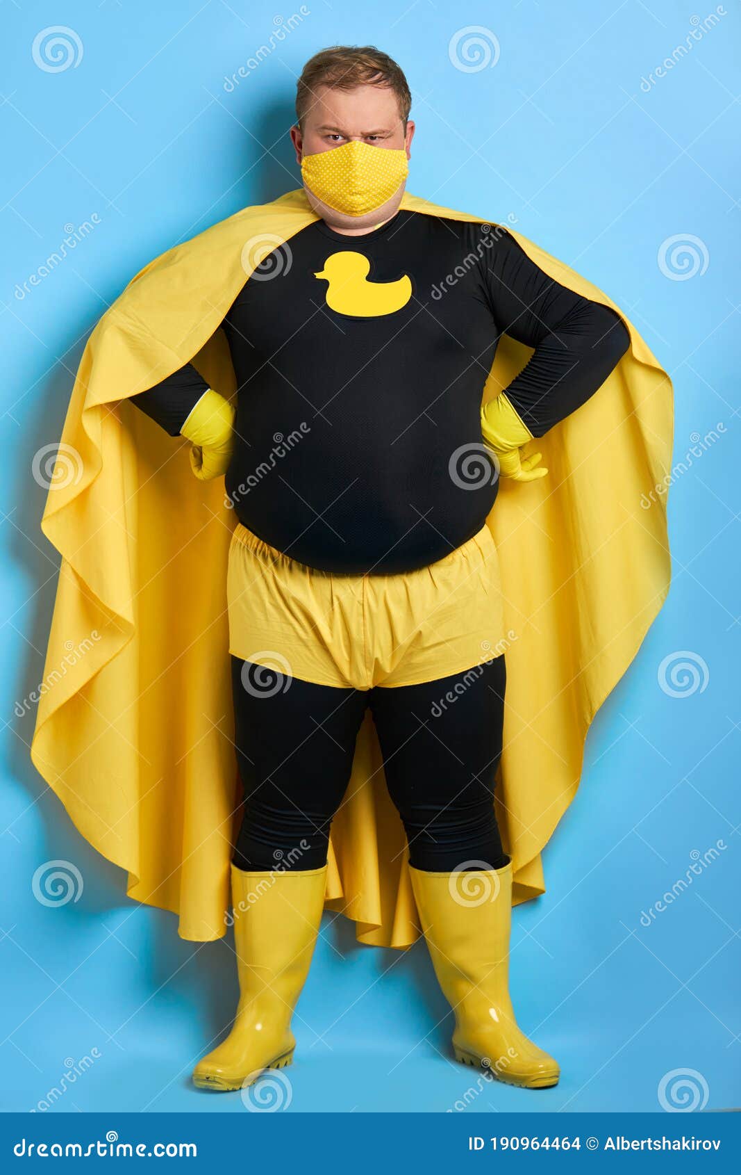 Fantastic Fat Superhero is Defender of Universe Stock Photo - Image of ...