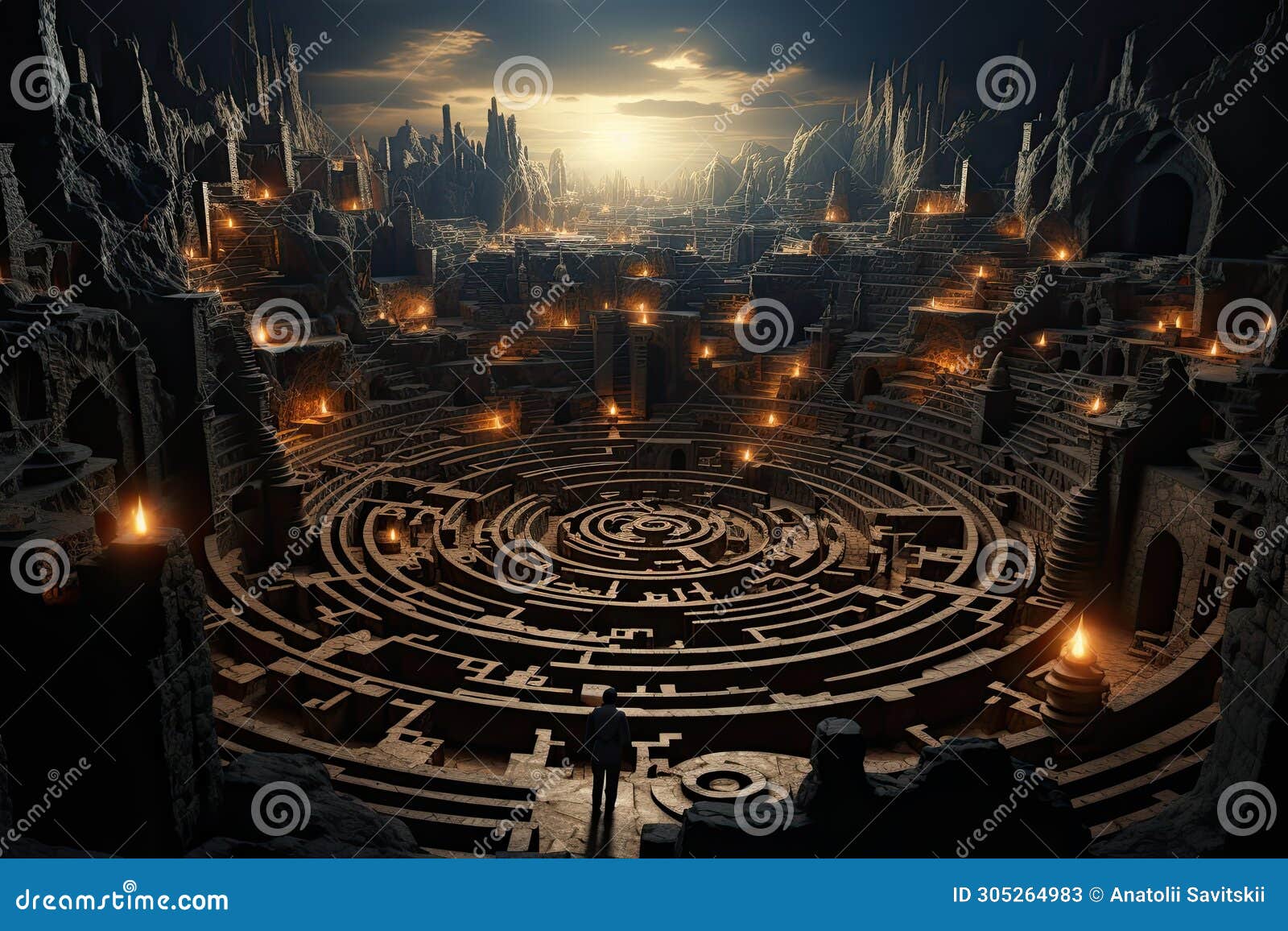 Fantastic Forest with a Huge Green Labyrinth Inside. Green Maze in ...