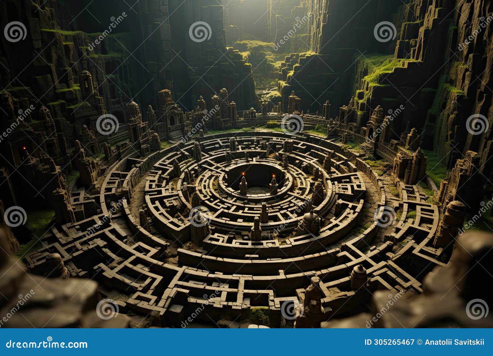 Fantastic Forest with a Huge Green Labyrinth Inside. Green Maze in ...