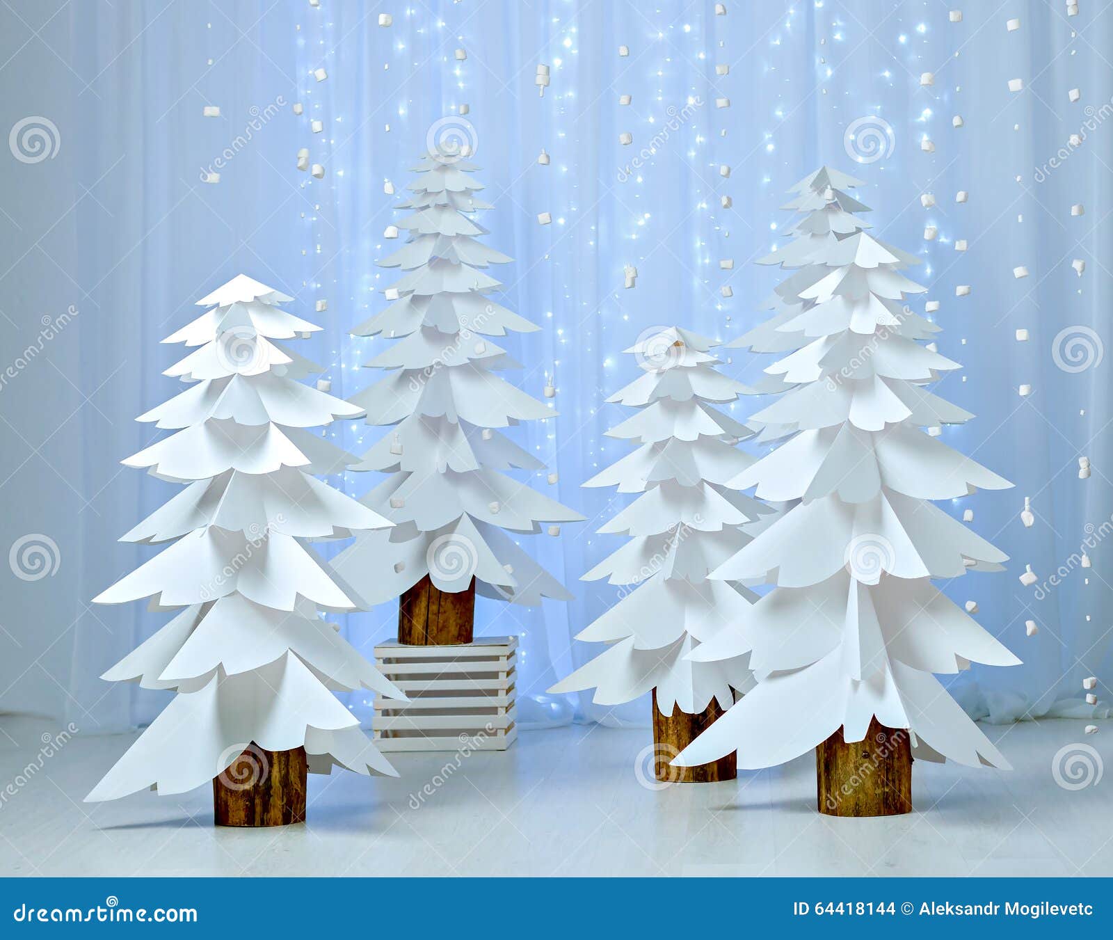 Fantastic Forest of Paper Christmas Trees Stock Photo - Image of japan ...