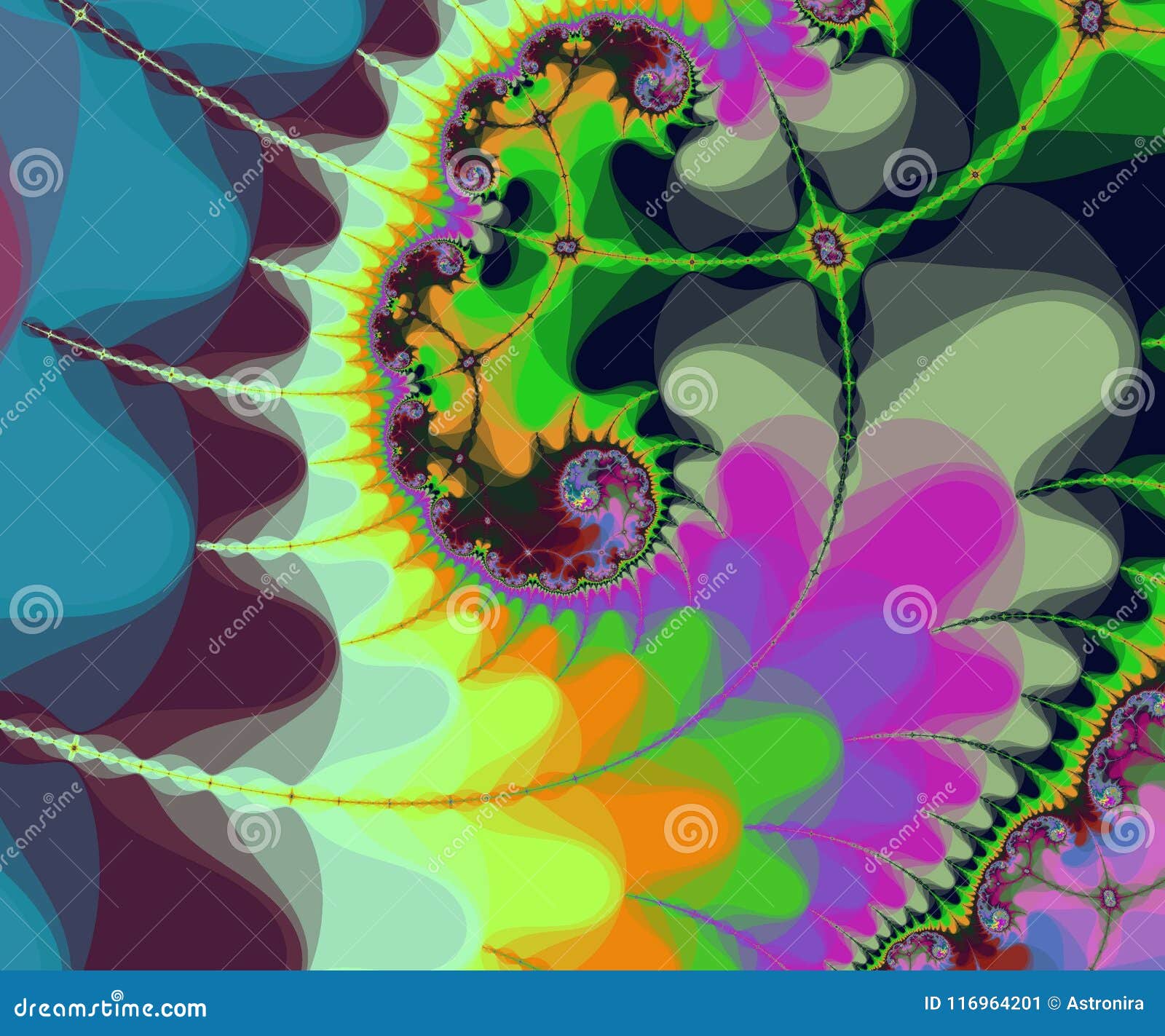 Fantastic Fractal Spiral in Delicate Colours Stock Illustration ...