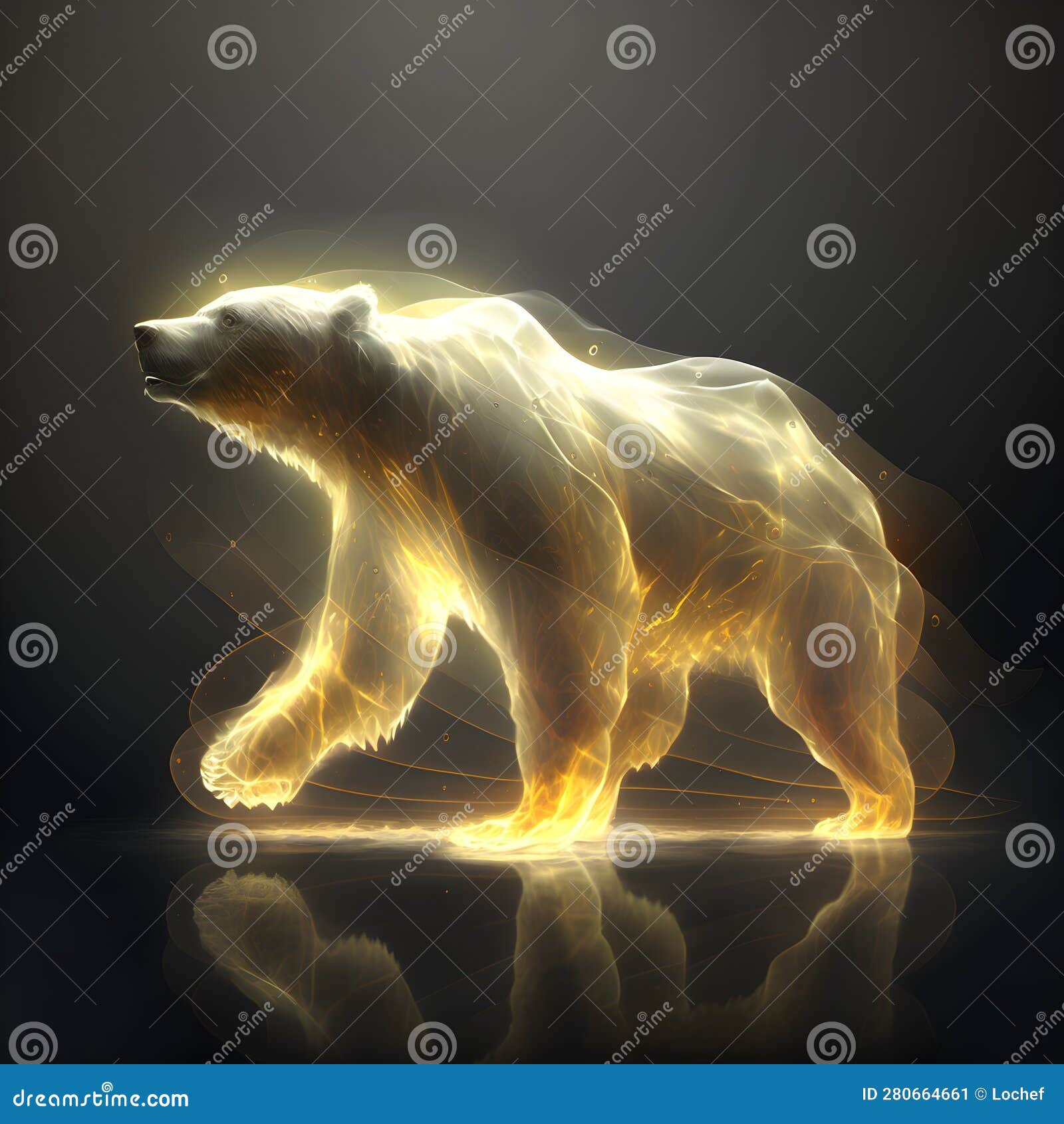 A translucent golden bear stock illustration. Illustration of profit ...