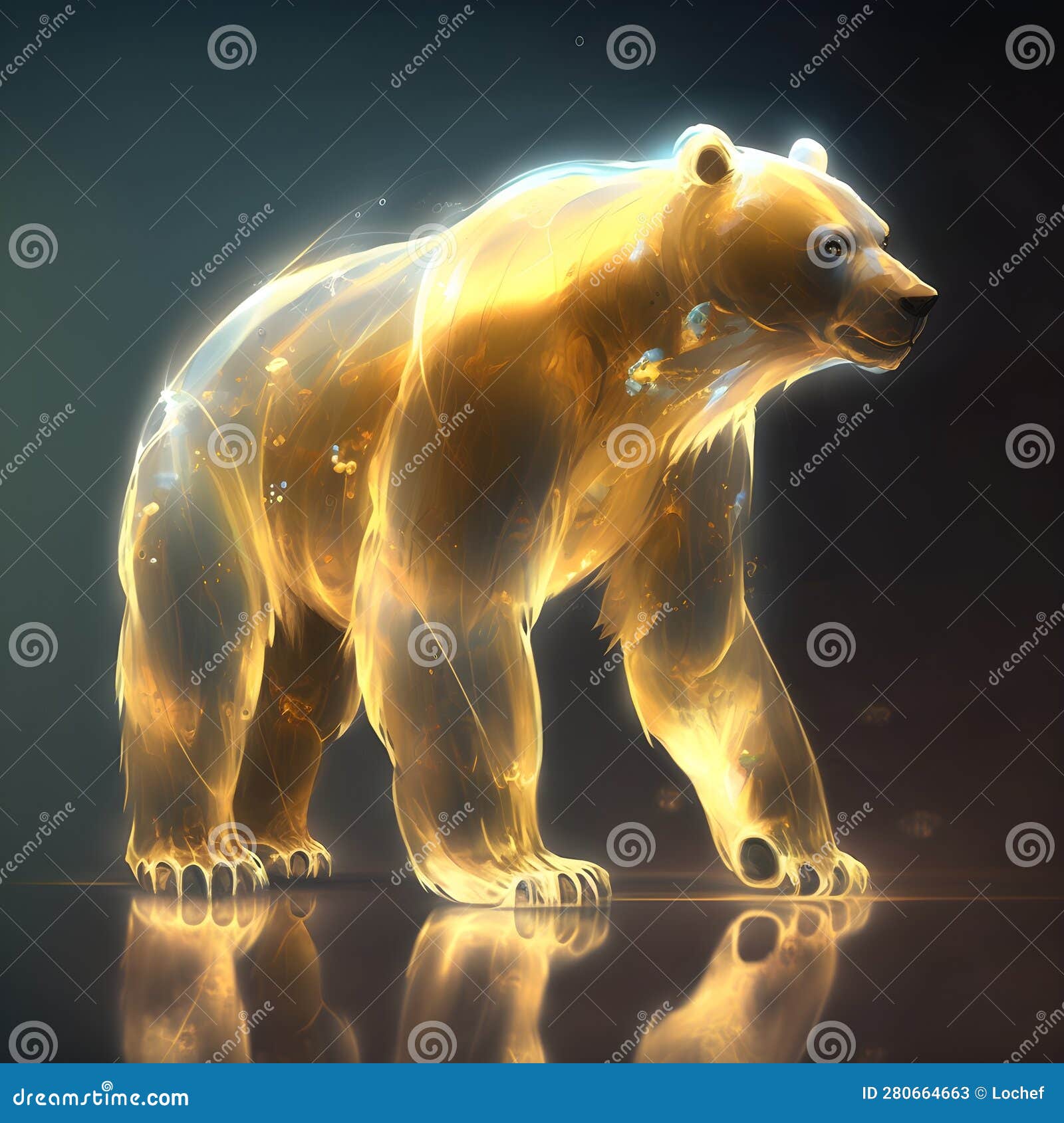 A translucent golden bear stock illustration. Illustration of ...