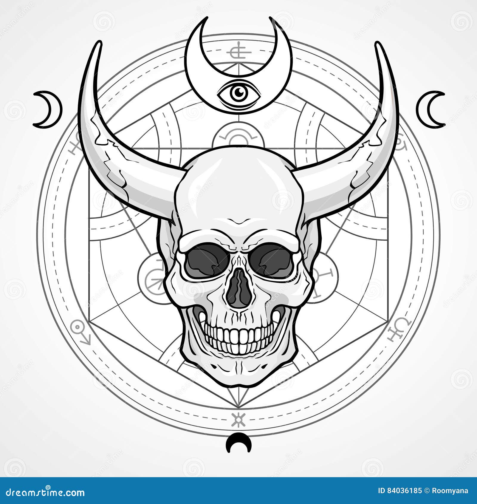 Horned Bug. Mystical Circle. Esoteric Symbol, Sacred Geometry. Vector ... Horned Bug. Mystical Circle. Esoteric Symbol, Sacred Geometry. Vector ...