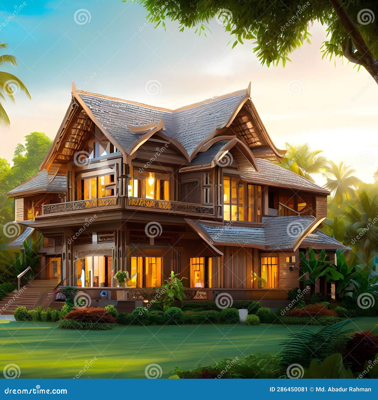 Fantastic House Exterior with Beautiful Natural Environment Ai ...
