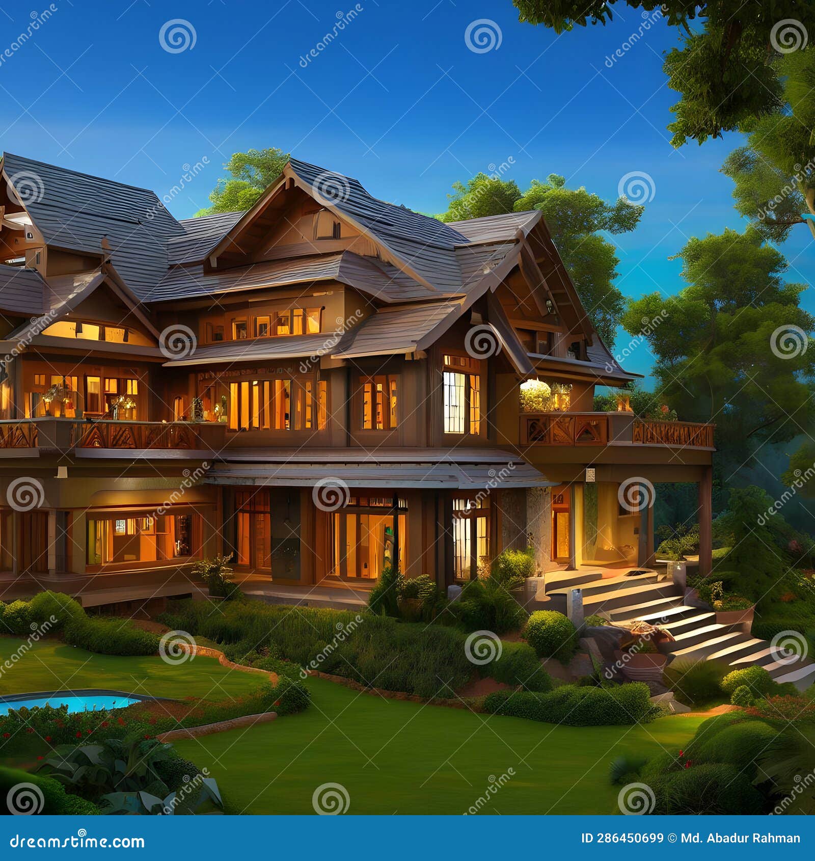 Fantastic House Exterior with Beautiful Natural Environment Ai ...