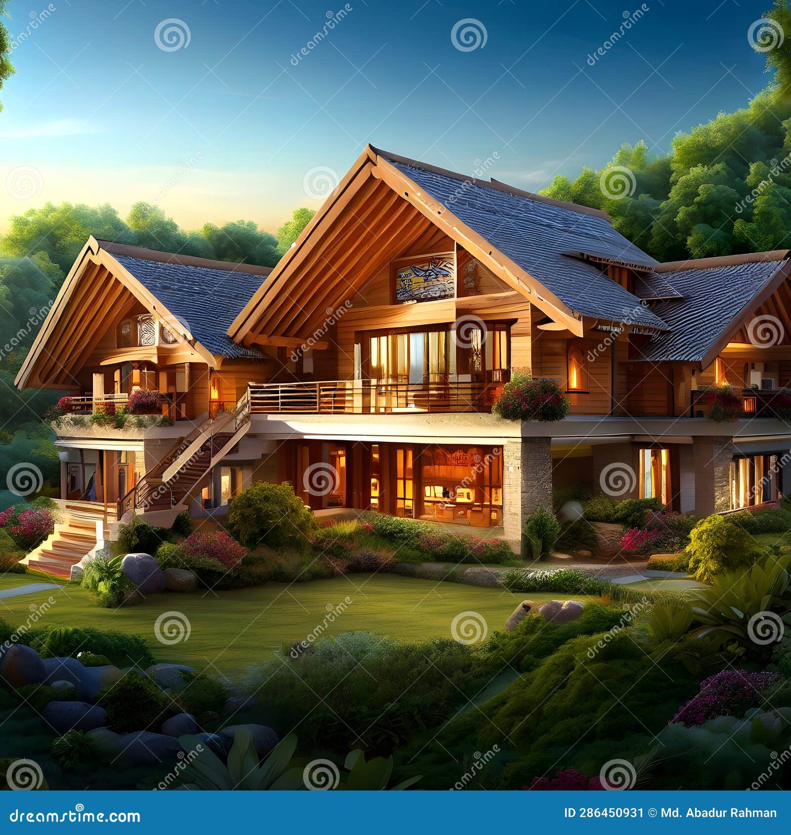 Fantastic House Exterior with Beautiful Natural Environment Ai ...