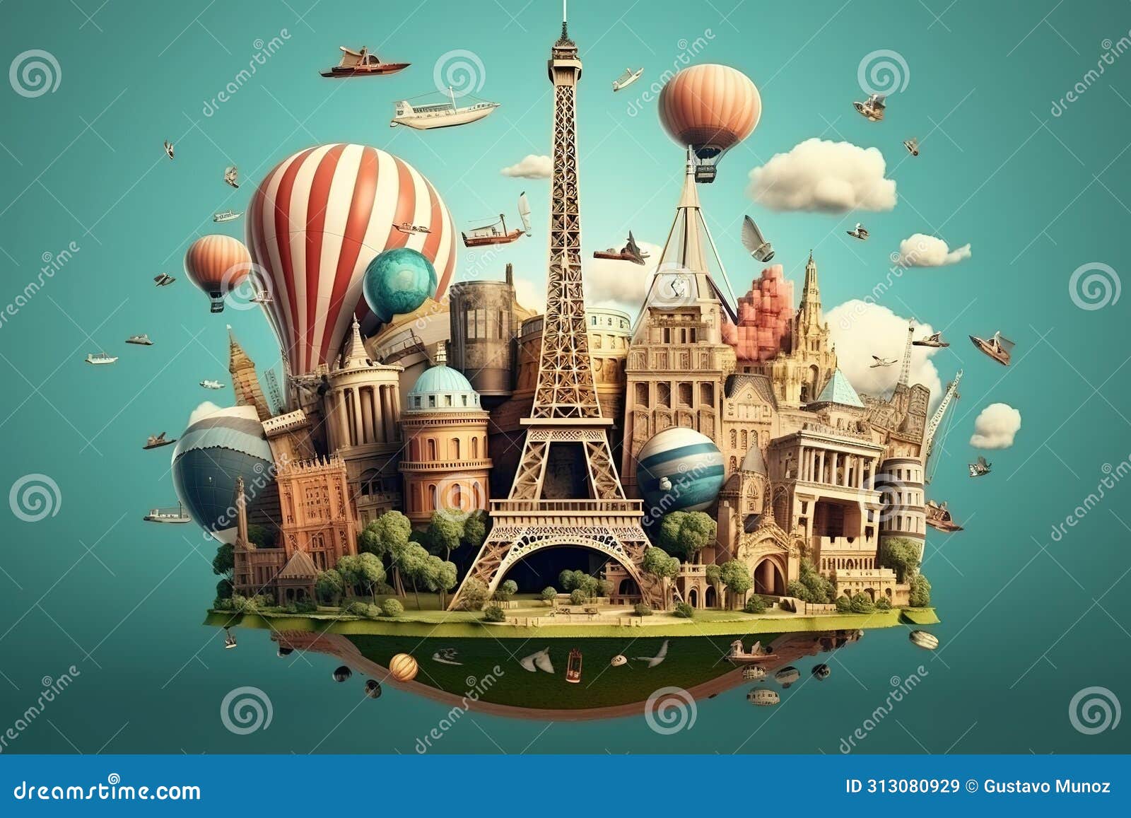 Image Of The Eiffel Tower Overlaid With Various Digital Graphs And Data ...