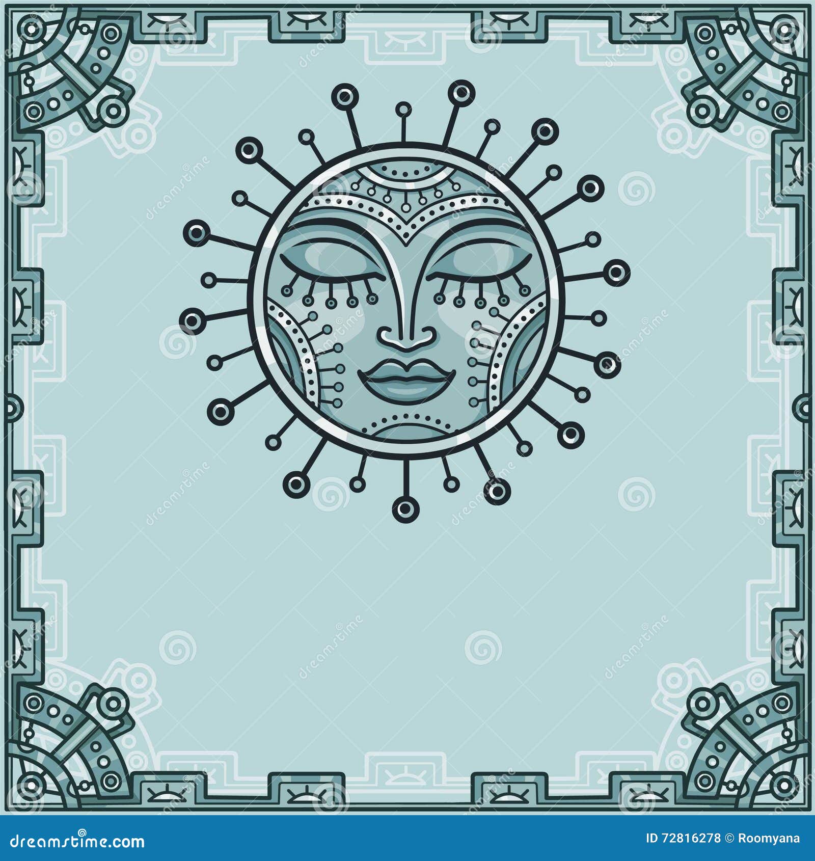 Fantastic Image Of The Sun. Metal Amulet. Background - A Frame From ...