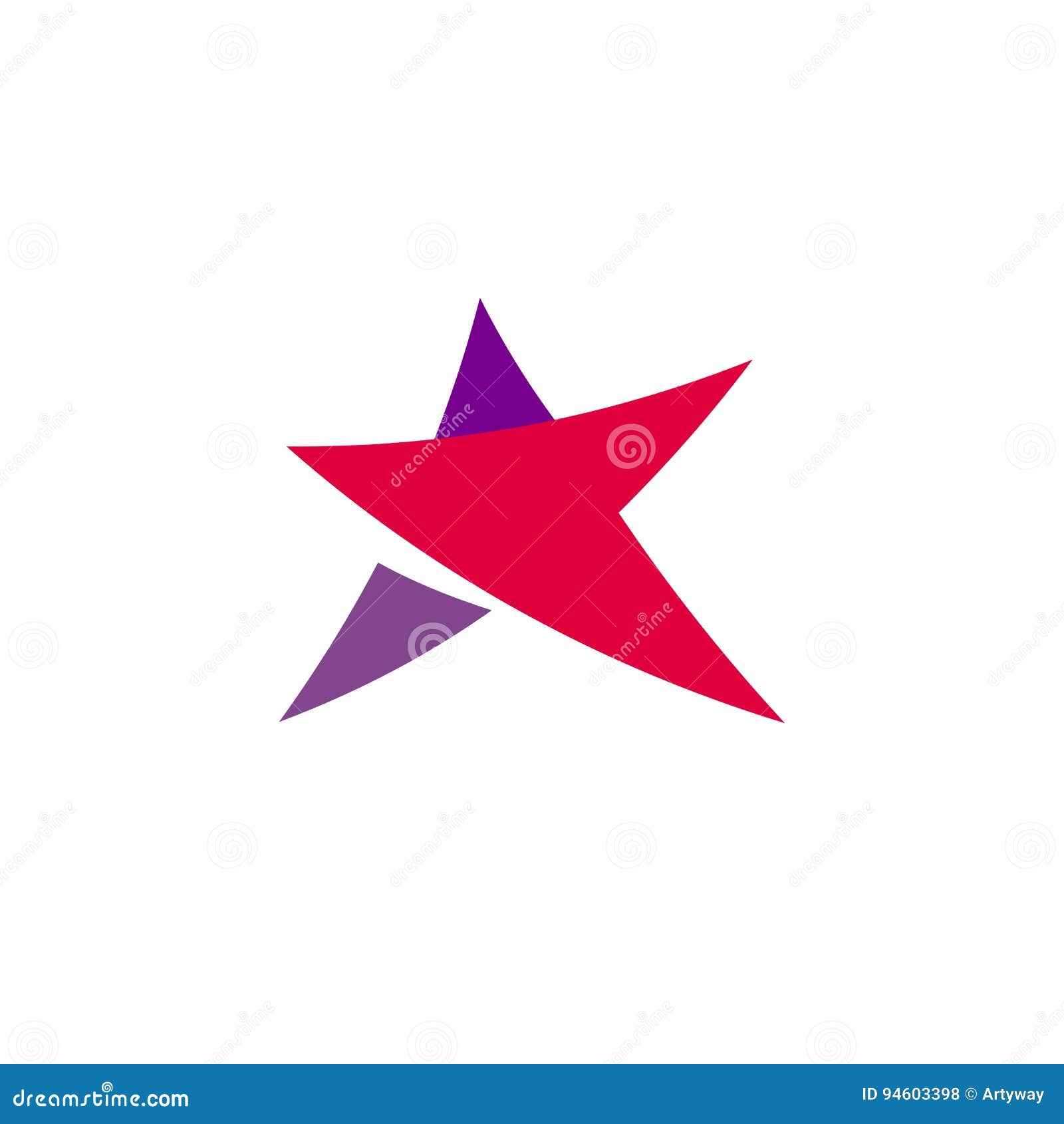 Fantastic Isolated Simple Flat Red and Violet Color Star Logo of ...