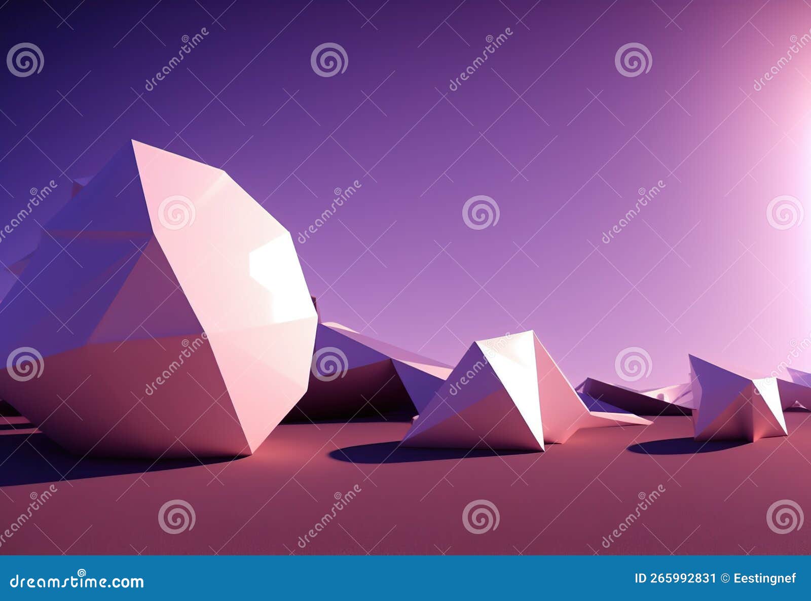 Fantastic Landscape with Abstract Figures. Surreal Architectural ...