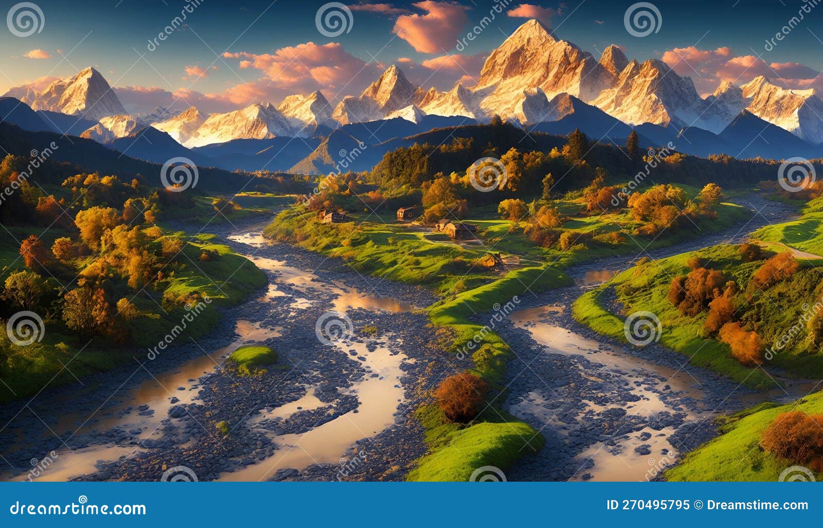 Meandering River Cartoon Vector | CartoonDealer.com #178324301