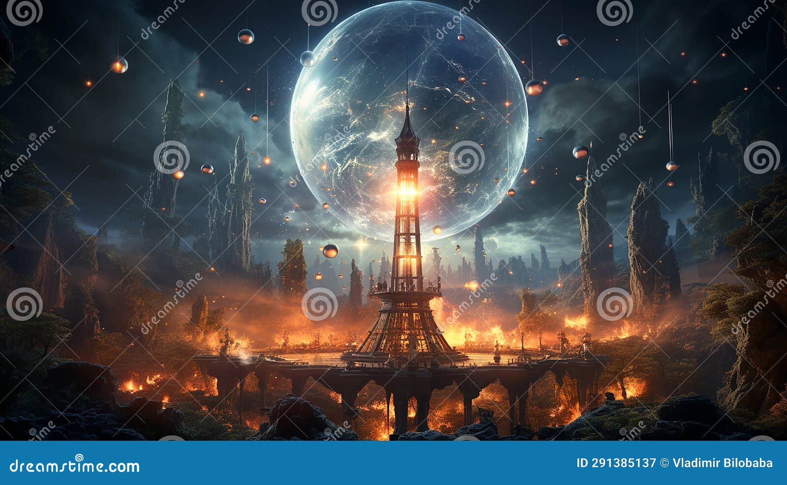 A Fantastic Landscape Of A Non-existent Planet Of A Super-civilization ...