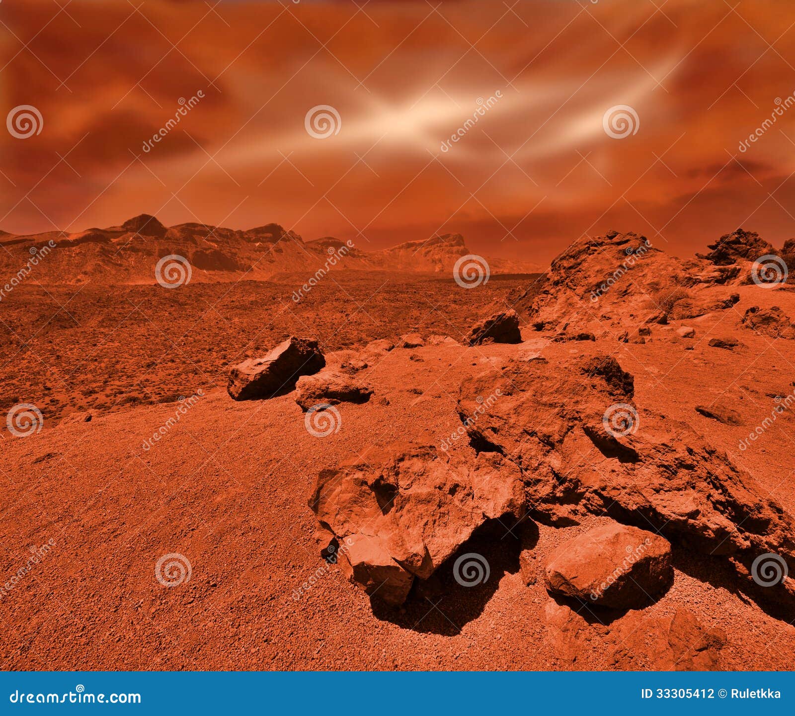 Fantastic Martian Landscape Stock Photo - Image of ferruginous, hollow ...