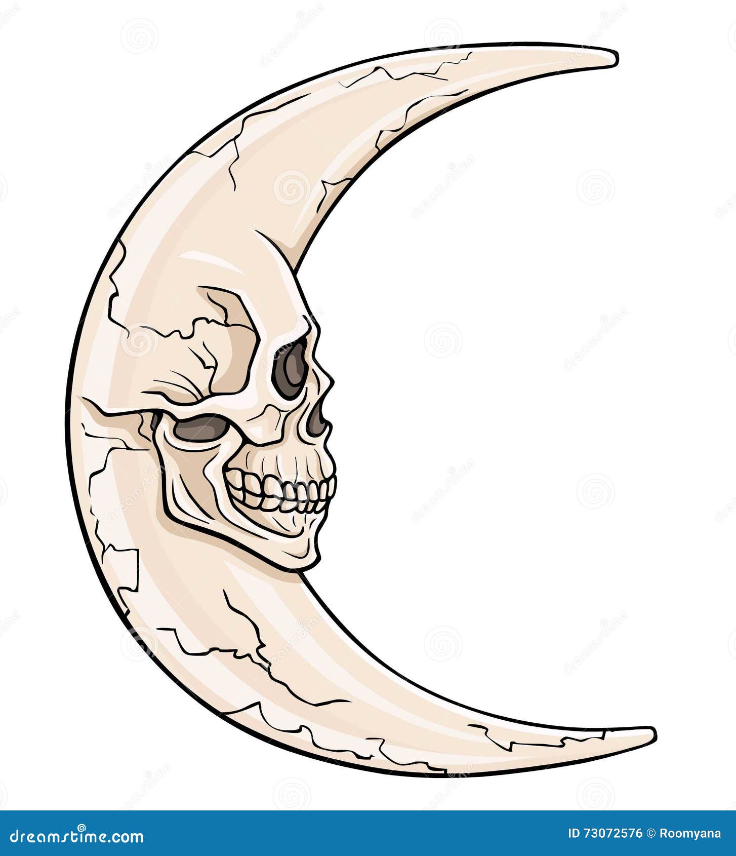 The Fantastic Moon in the Form of a Human Skull. Stock Vector ...
