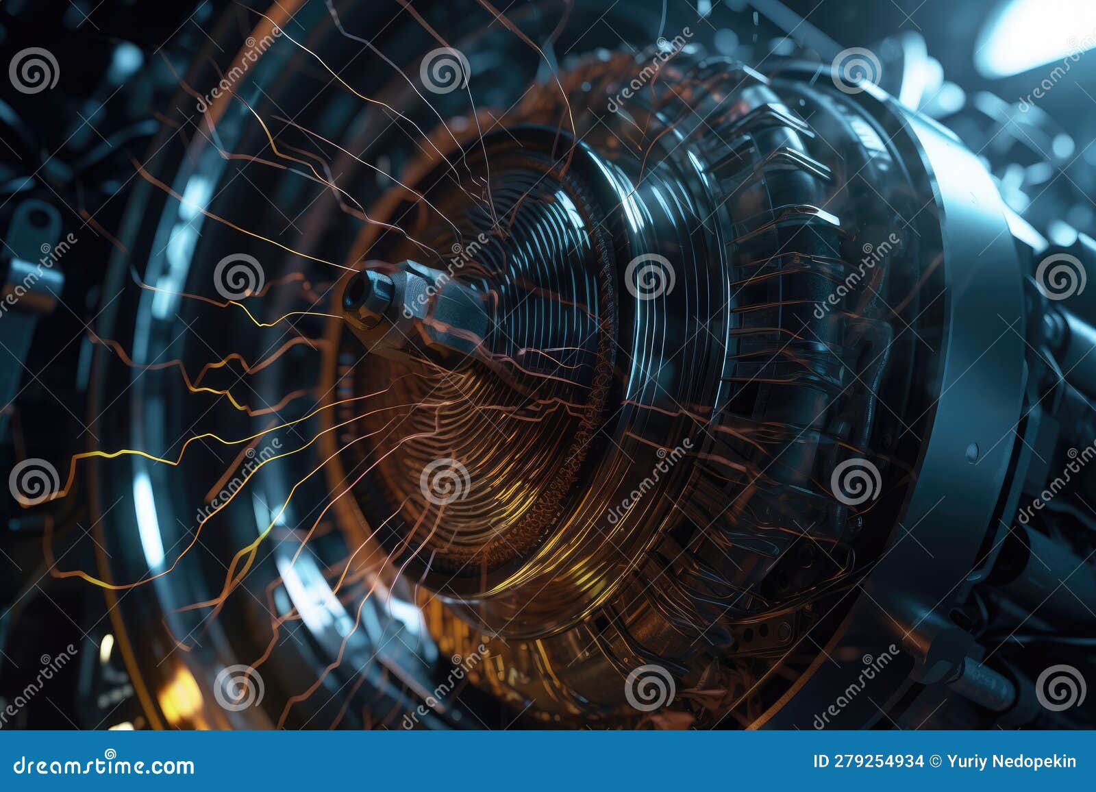 Fantastic Motor of the Future. Generative AI Stock Illustration ...