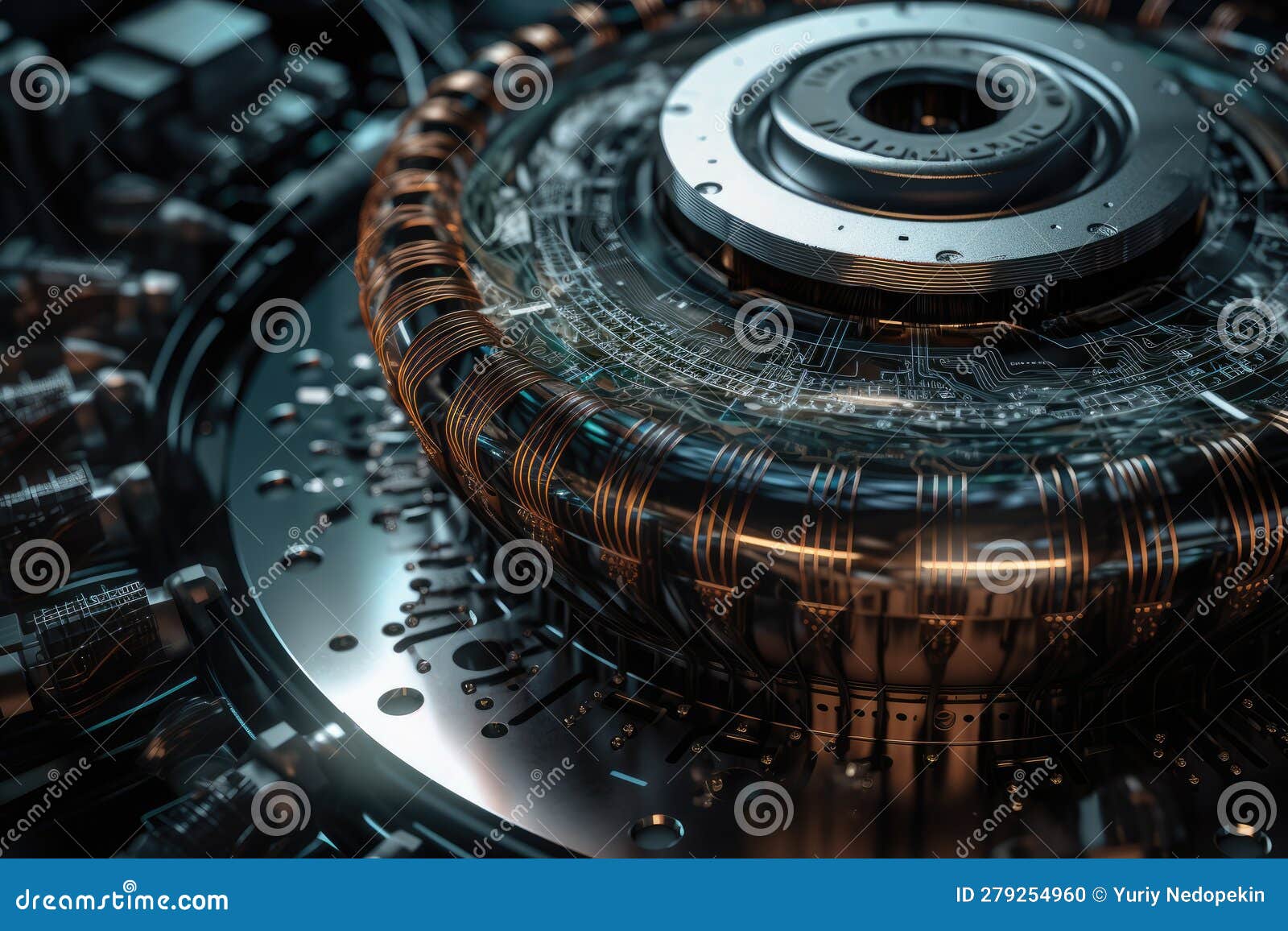 Fantastic Motor of the Future. Generative AI Stock Illustration ...