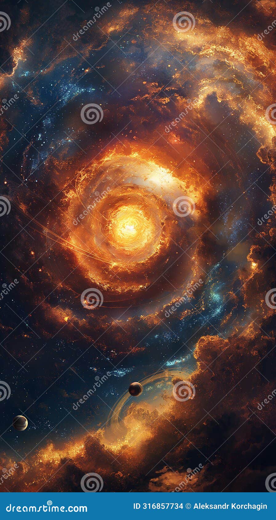 Fantastic Multicolored Outer Space with Stars, Galaxies, Constellations ...