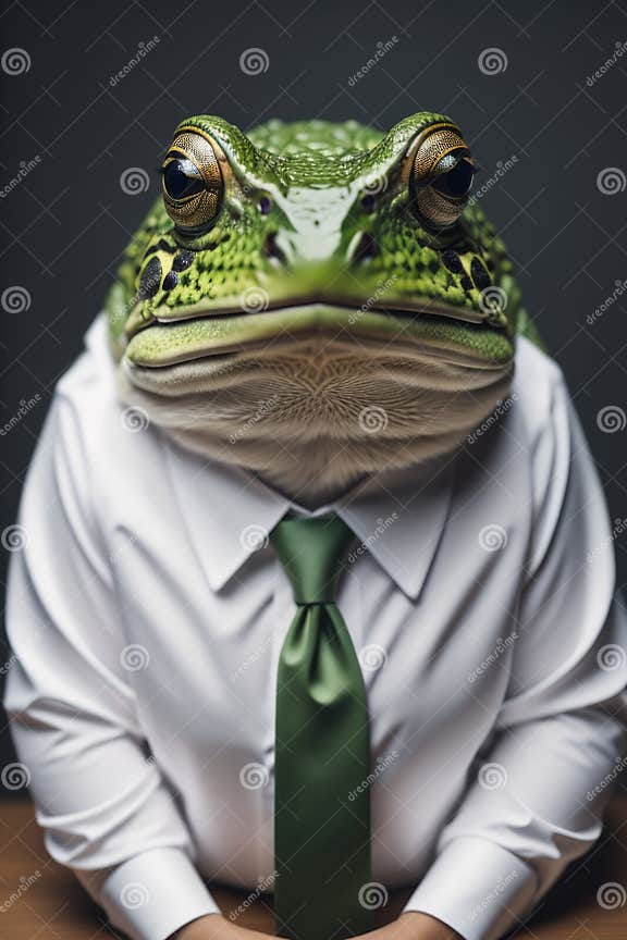Fantastic Office Worker Toad, in a White Shirt. Generative AI Stock ...