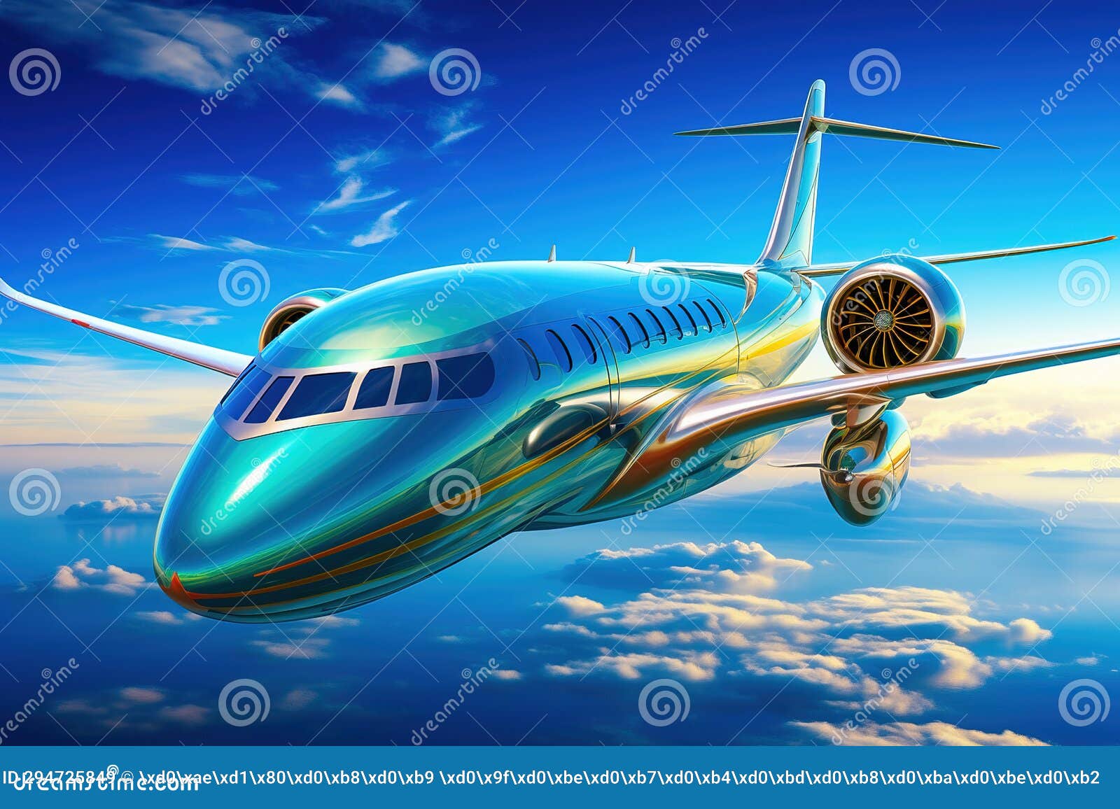 Fantastic Plane of the Future in the Sky. Stock Image - Image of plane ...