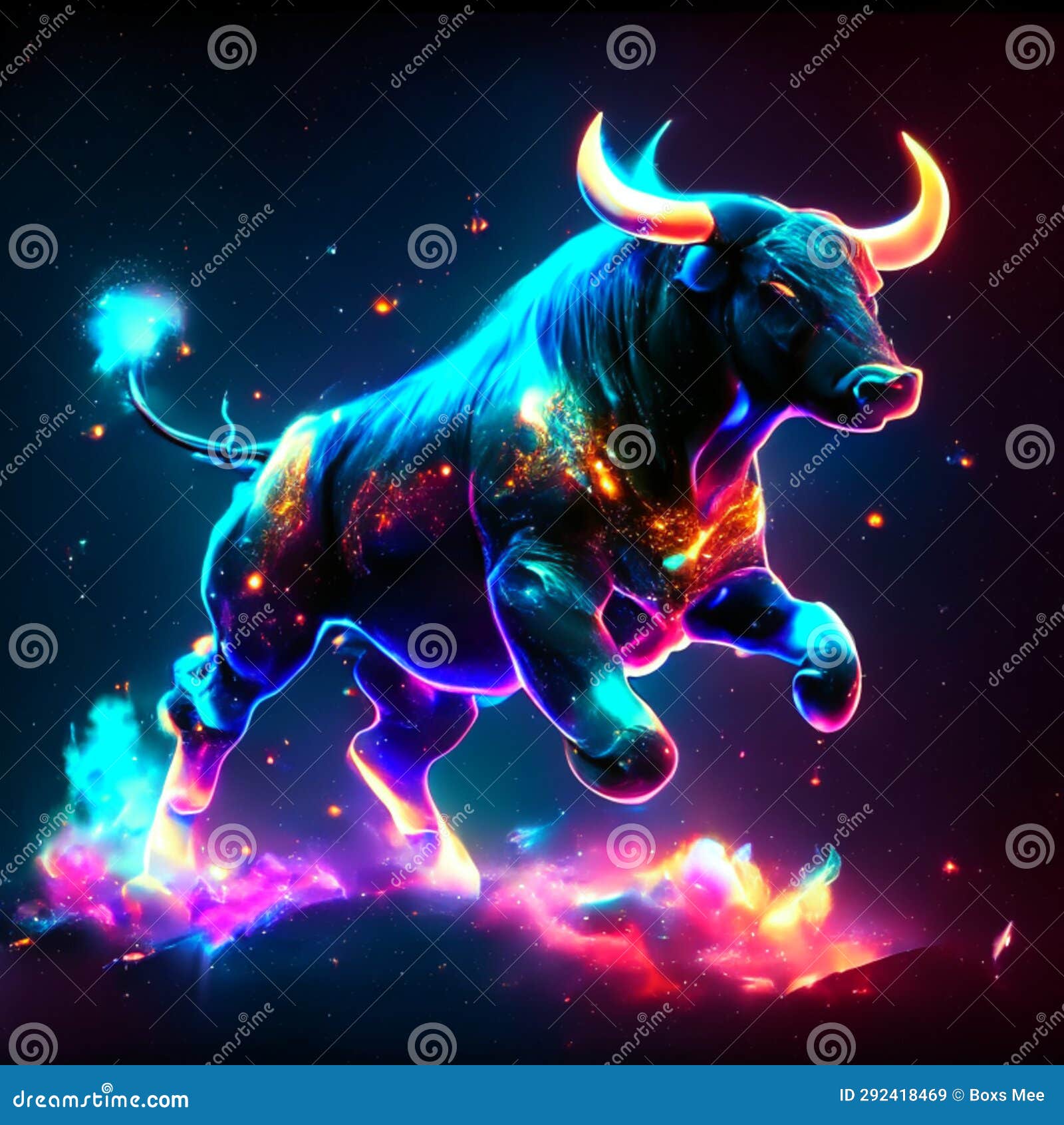 Fantastic Powerful Powerful Powerful Powerful Powerful Bull with ...