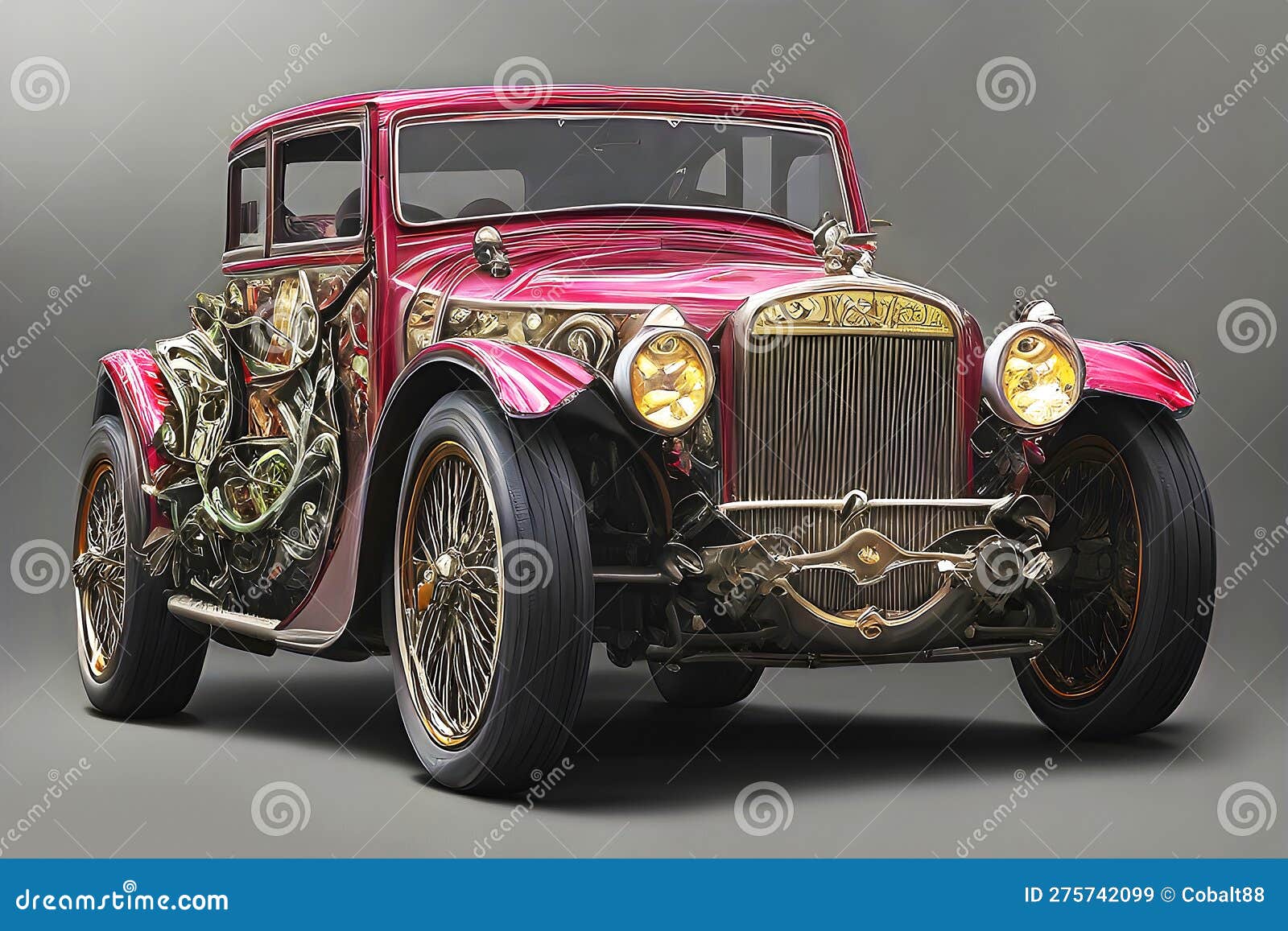 Fantastic Retro Car with Multi-colored Body Elements, Beautiful Old ...