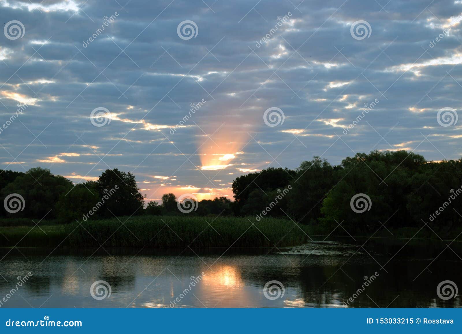 Fantastic River - Sunrise on the River, Morning Stock Image - Image of ...