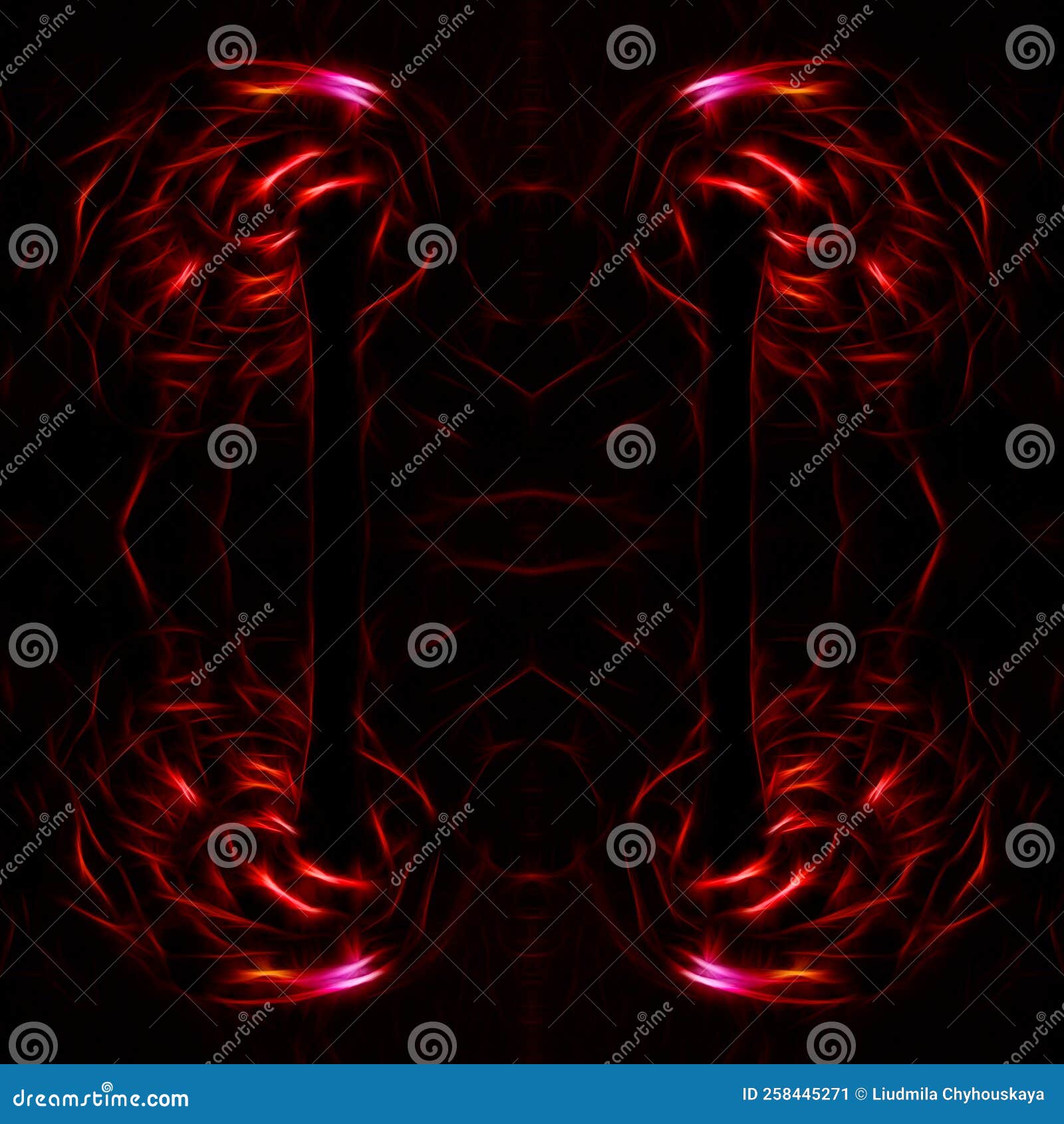 Fantastic Seamless Abstraction with Light, Sinuous Lines. Shiny, Round ...