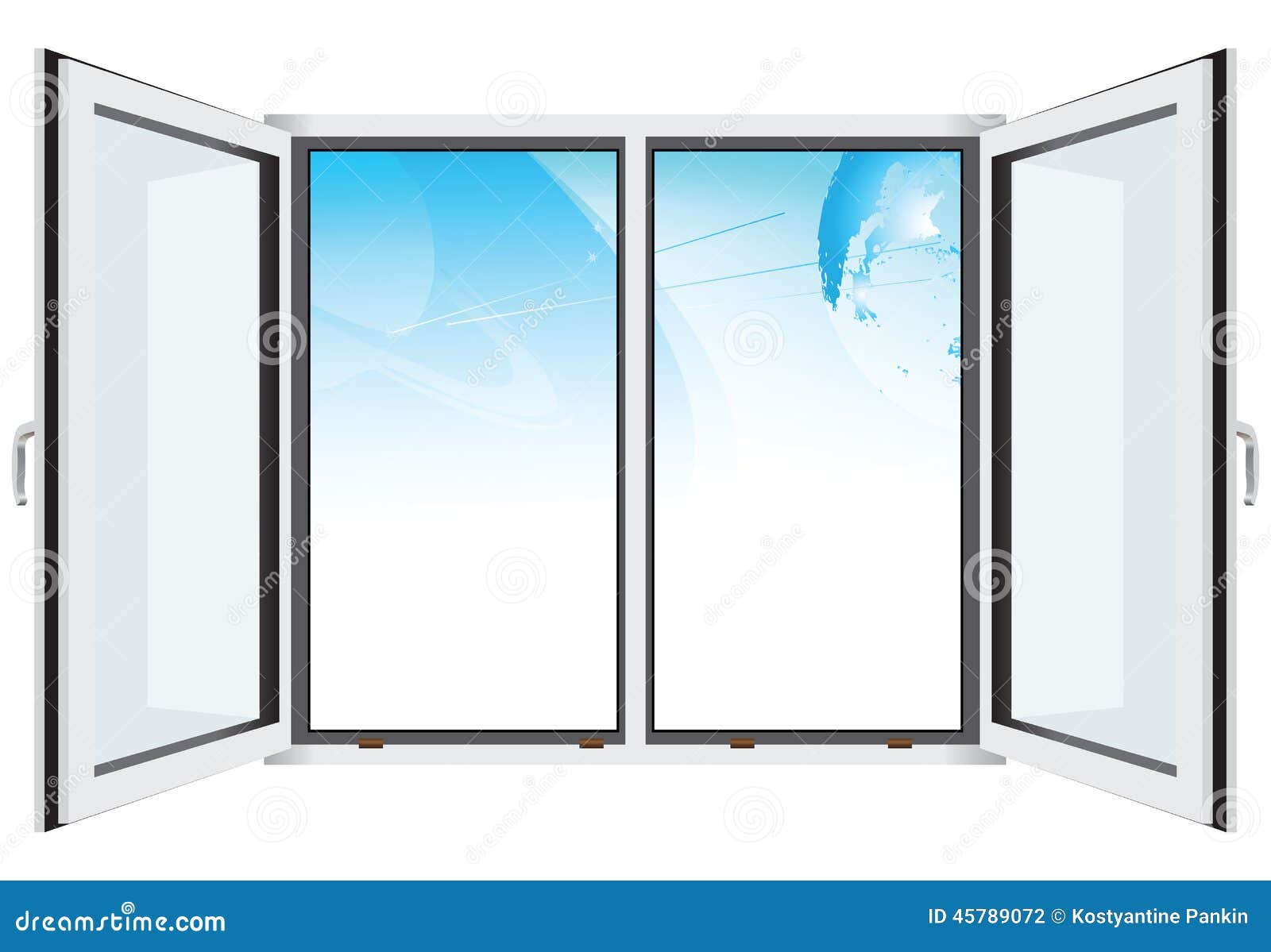 Fantastic Sky through Open Window Stock Vector - Illustration of ...